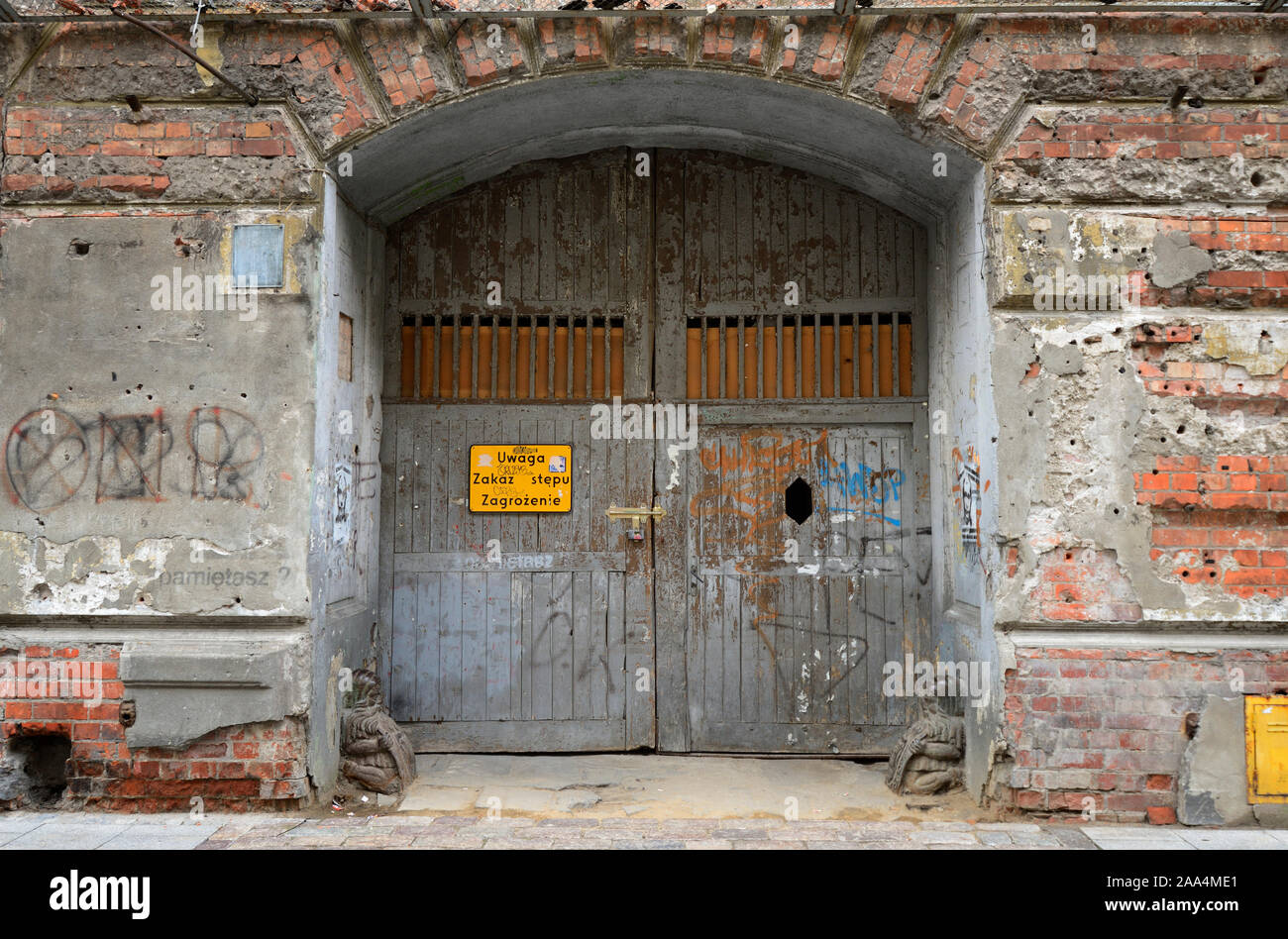 Remaining buildings of the fierce fighting between the Polish and the ...