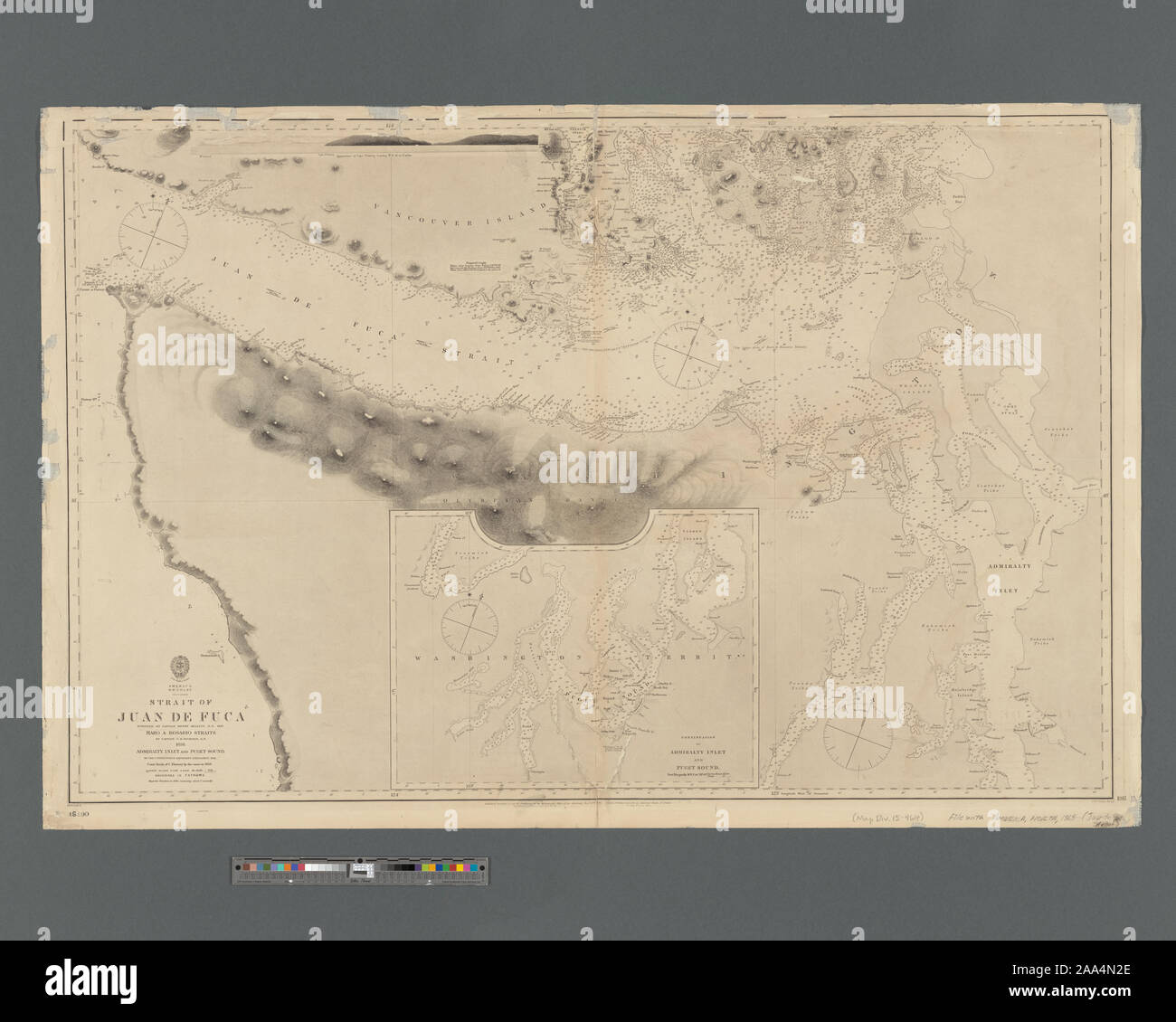 Relief shown by hachures and spot heights; depths shown by soundings in ...