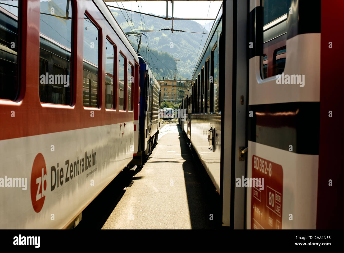 Two overhead cable cars Stock Photo - Alamy