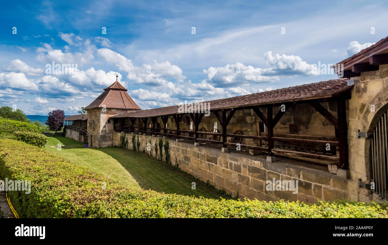 Bamberg 2019. Altenburg castle fortification. We are on a hot summer ...