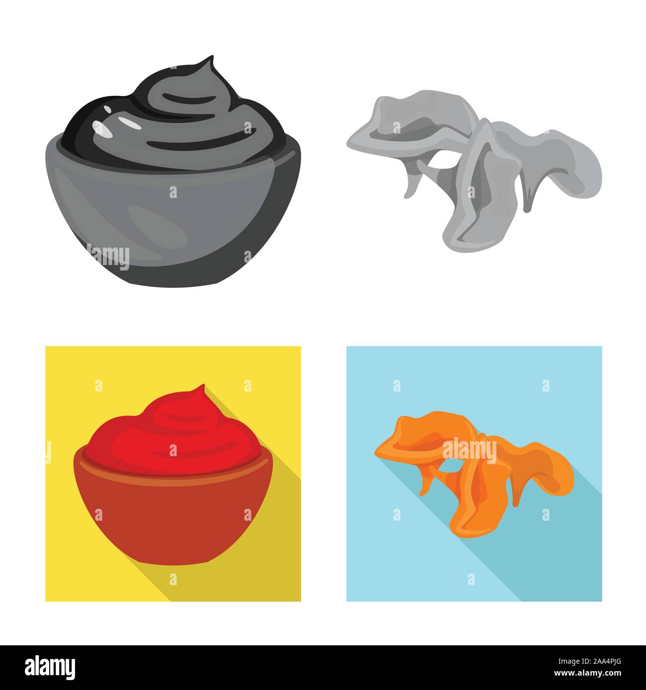 Vector illustration of taste and product sign. Set of taste and cooking ...