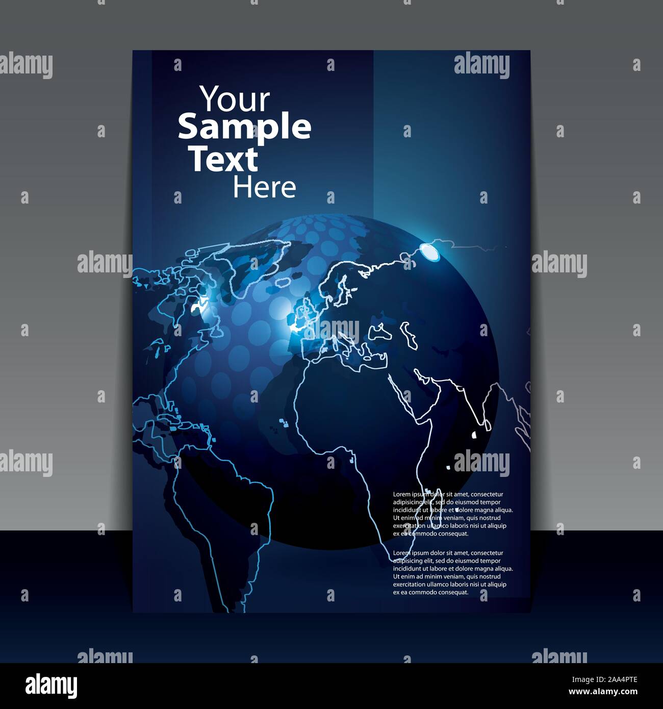 Brochure Cover with Digital Globe Design Vector Stock Vector Image ...