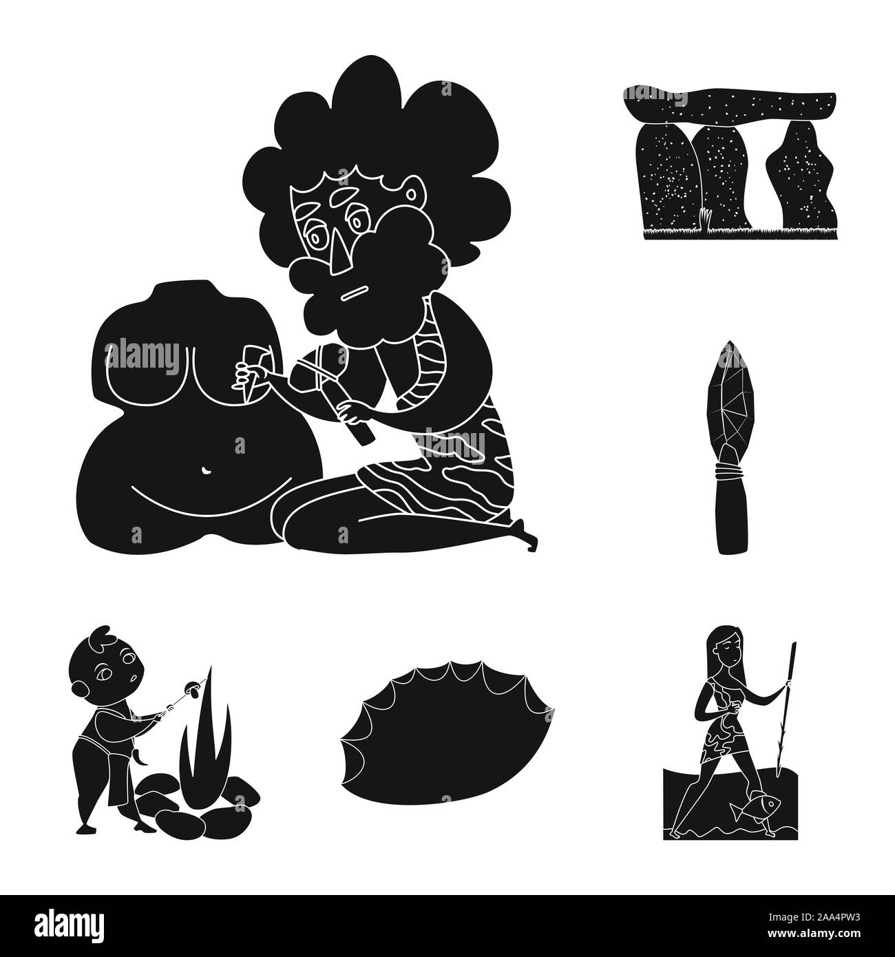 Vector design of sapiens and development logo. Set of sapiens and age ...