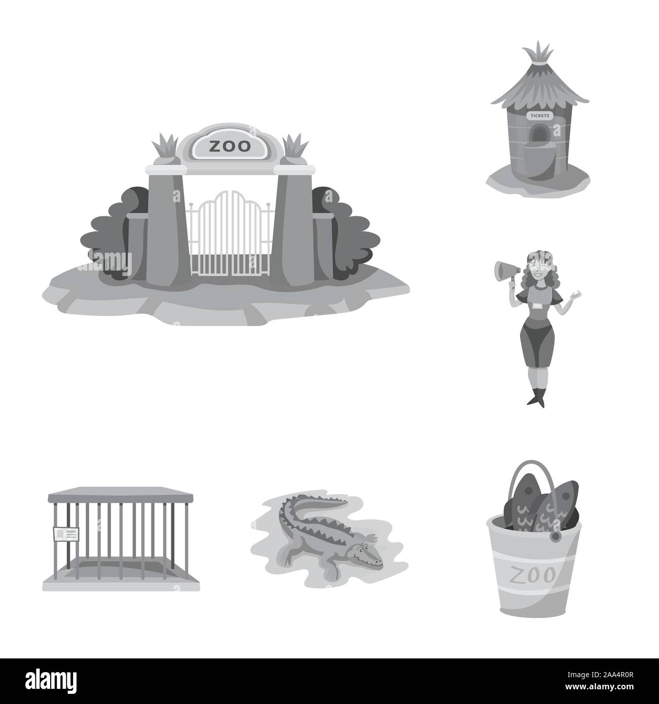 Isolated object of zoo and park logo. Set of zoo and animal stock ...