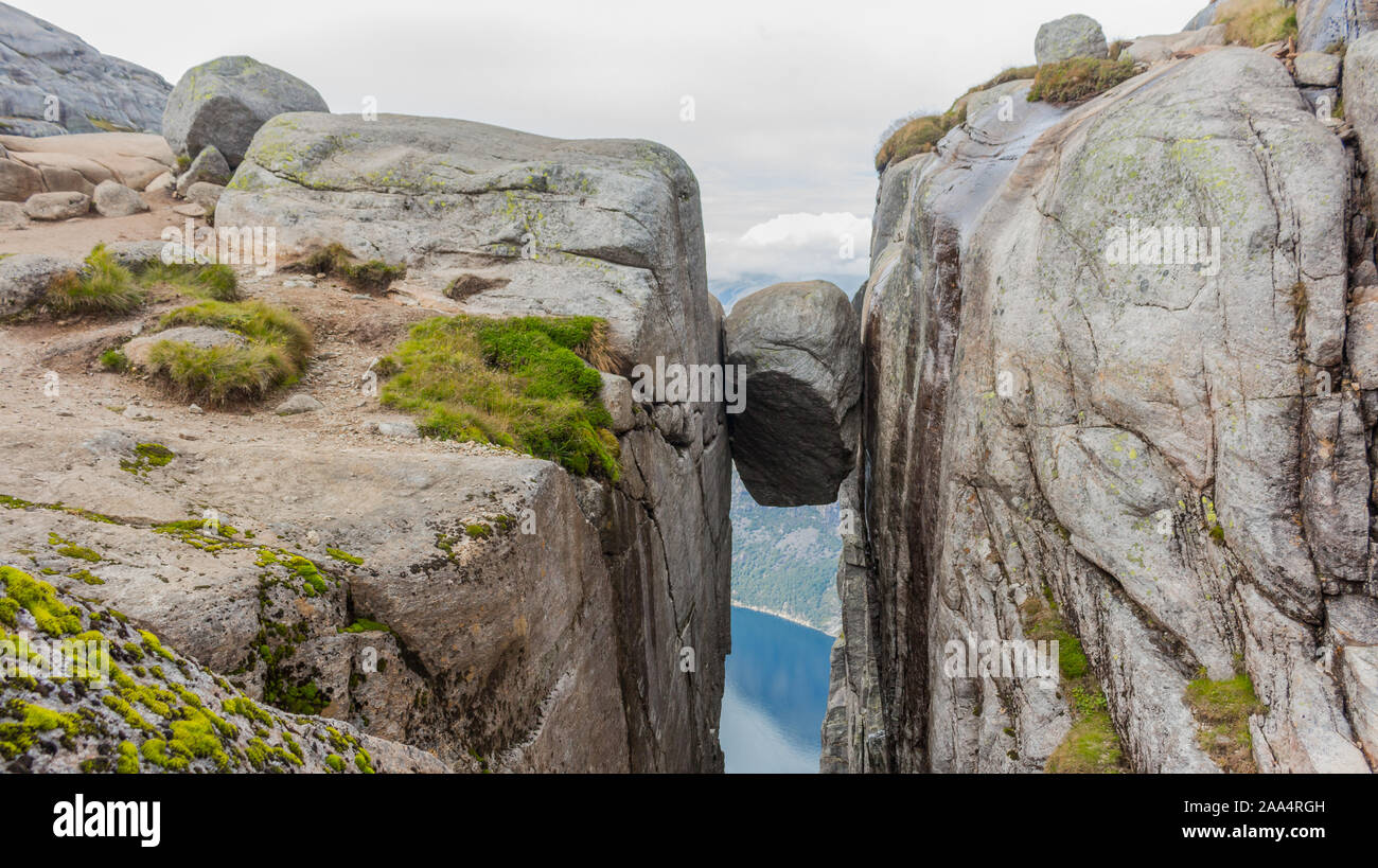 Kjerag Kjeragbolten above the Lysefjord. Norway's most beautiful ...