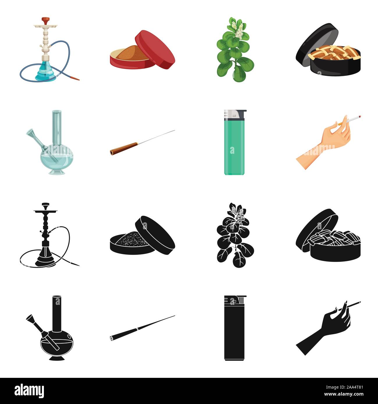 Vector illustration of refuse and stop sign. Set of refuse and habit ...