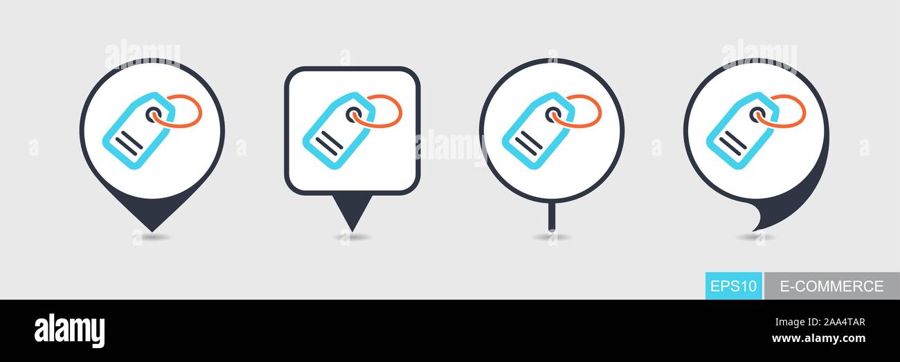 Tag pin map icon, price label. E-commerce sign. Map pointer. Map ...