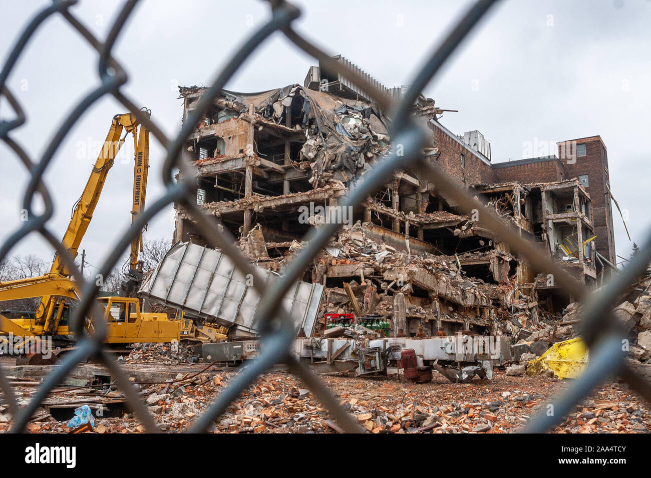 Factory undergoing demolition Stock Photo - Alamy