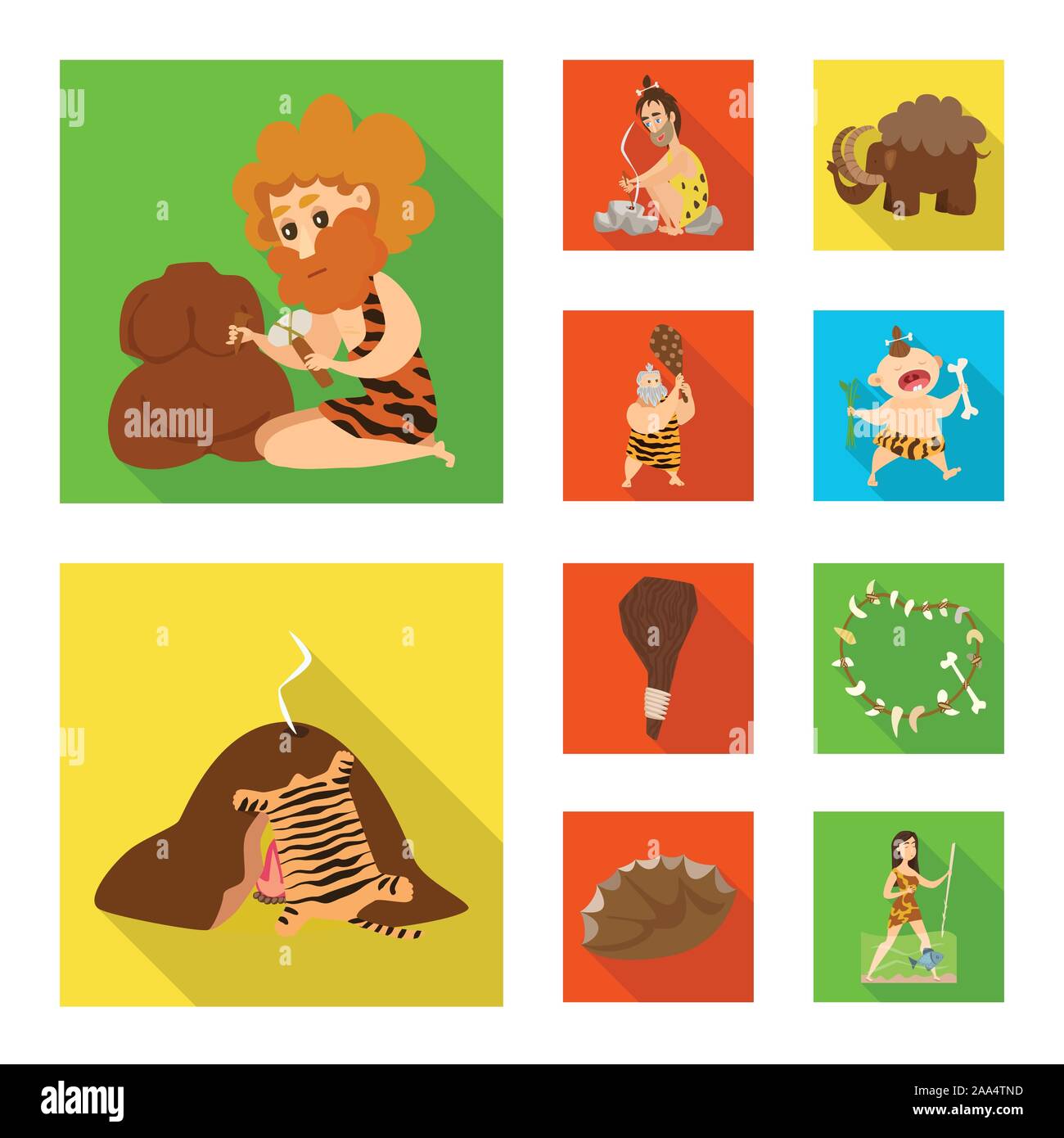 Vector illustration of evolution and prehistory sign. Collection of ...
