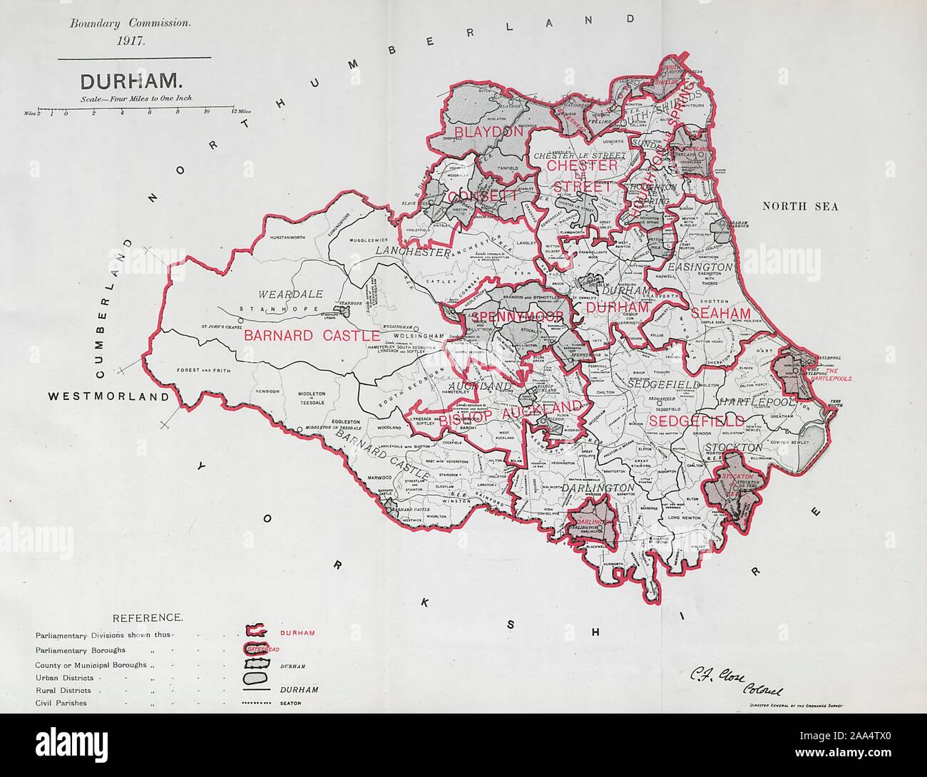 Durham Parliamentary County. BOUNDARY COMMISSION. Close 1917 old ...