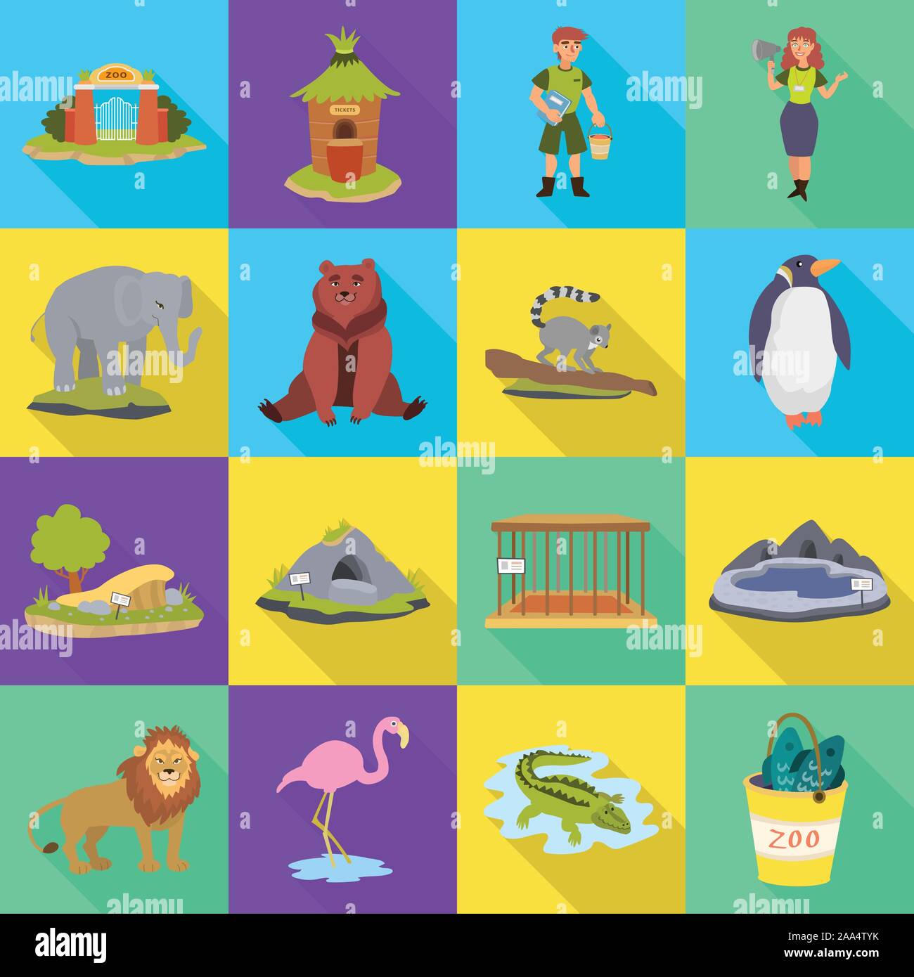 Isolated object of safari and animal logo. Set of safari and fun stock ...