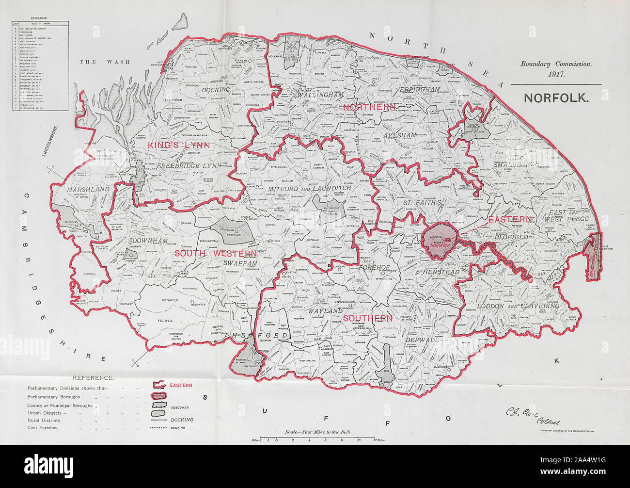 Norfolk Parliamentary County. BOUNDARY COMMISSION. Close 1917 old ...