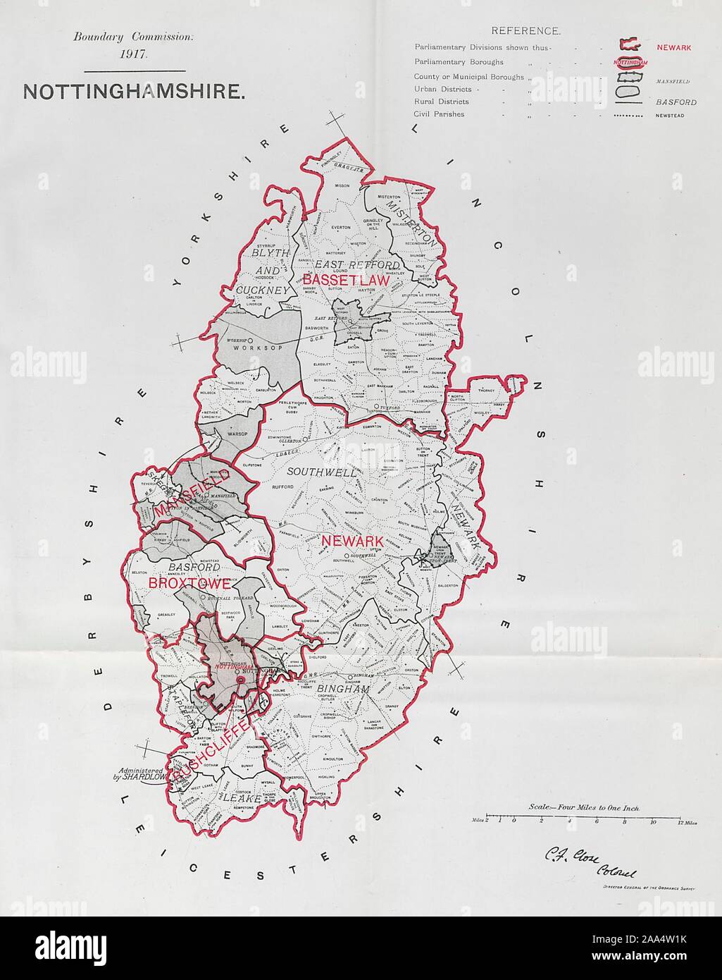 Nottinghamshire Parliamentary County. BOUNDARY COMMISSION. Close 1917 ...