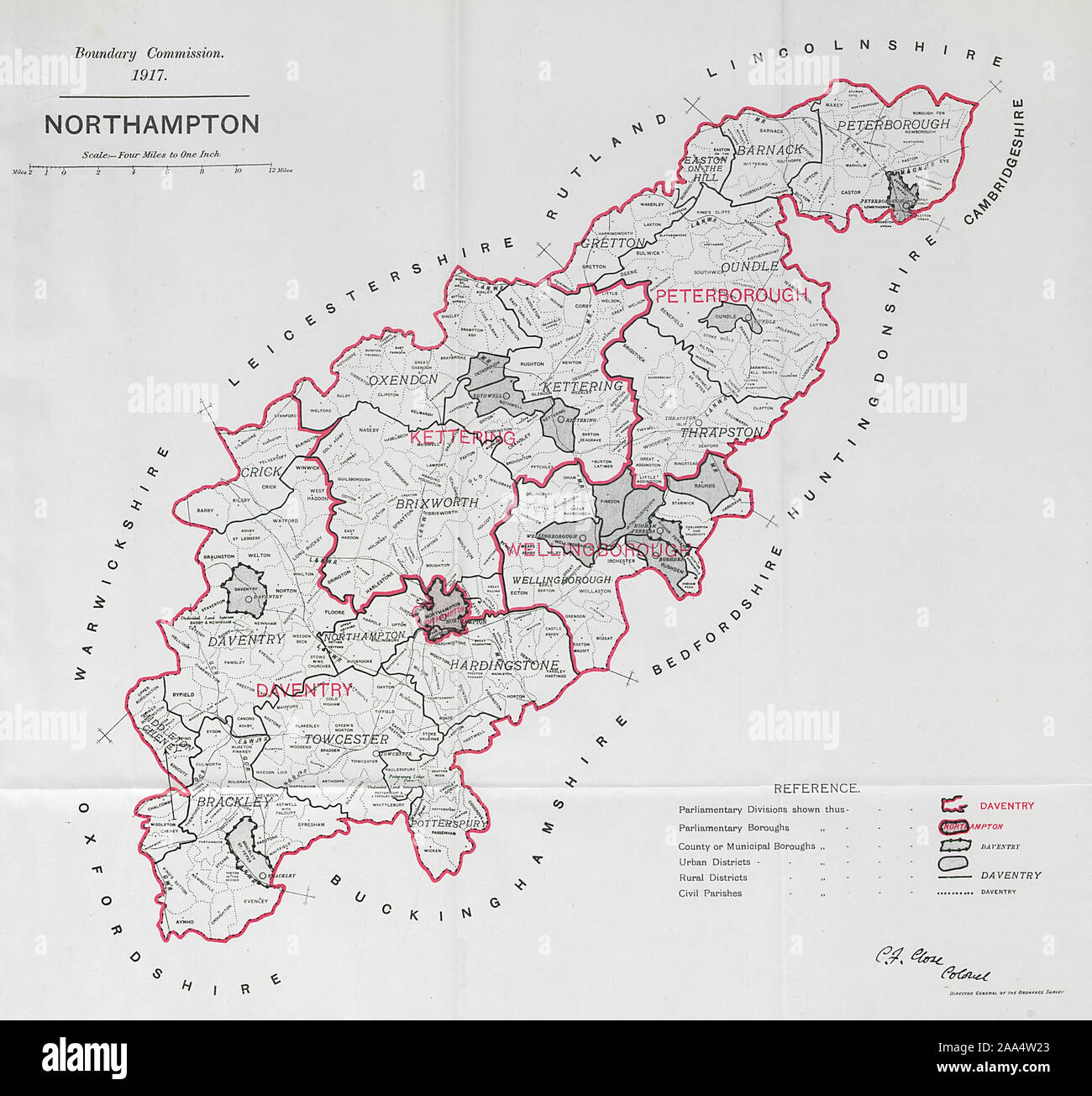 Northamptonshire Parliamentary County. BOUNDARY COMMISSION. Close 1917 ...