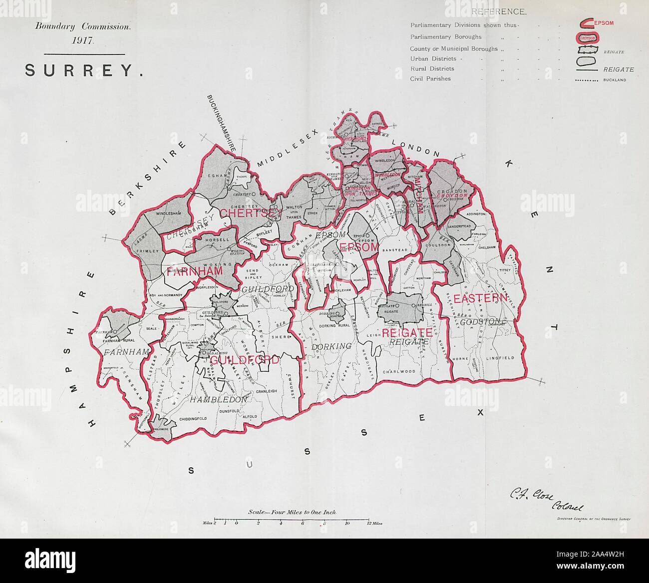 Old map surrey county hi-res stock photography and images - Alamy