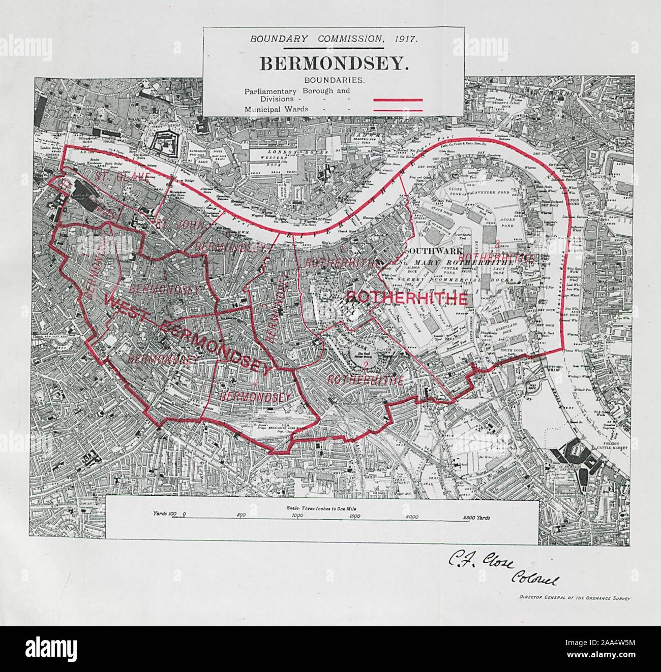 Bermondsey Parliamentary Borough. Rotherhithe. BOUNDARY COMMISSION 1917 ...