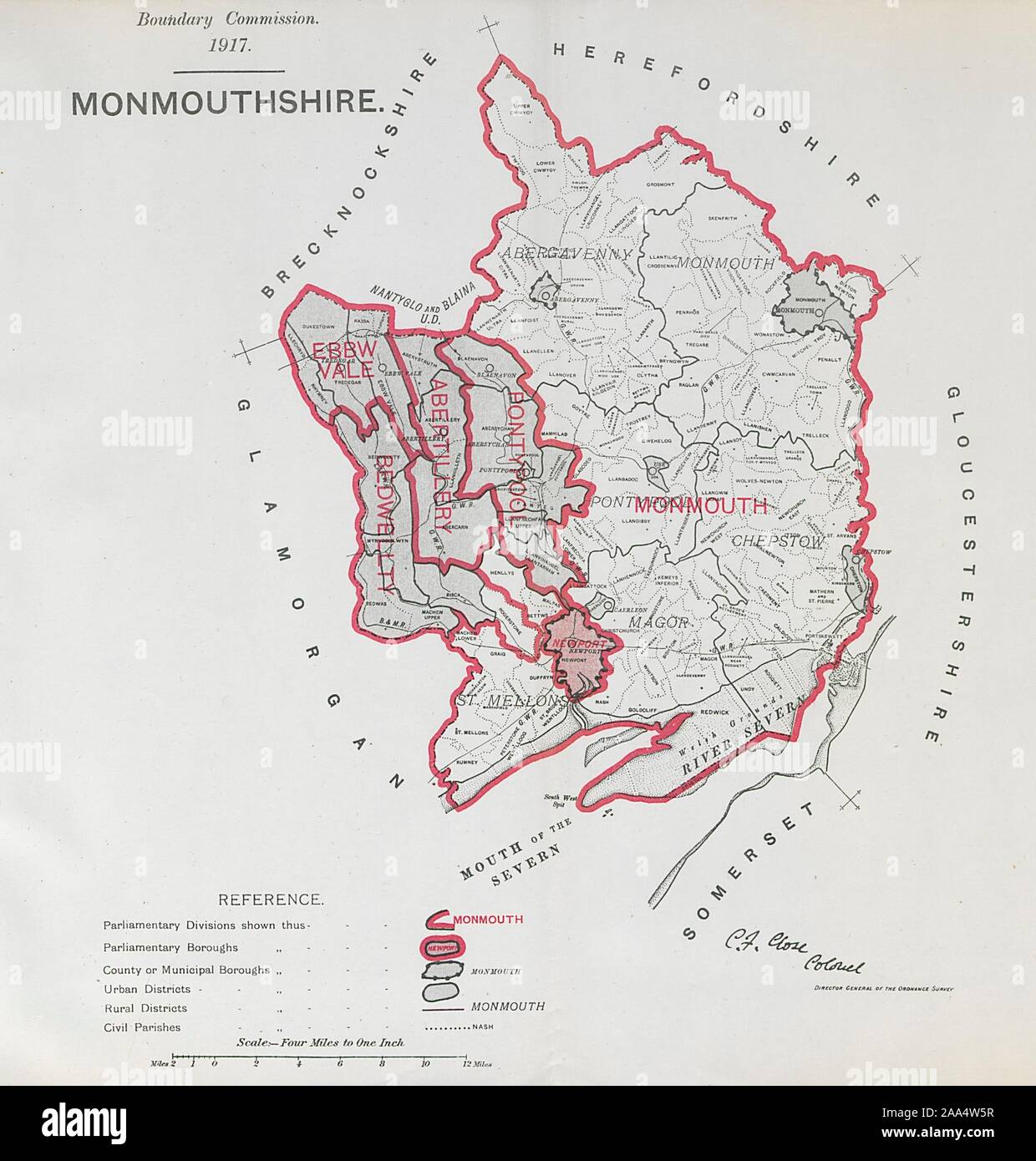Monmouthshire Parliamentary County. BOUNDARY COMMISSION. Close 1917 old ...