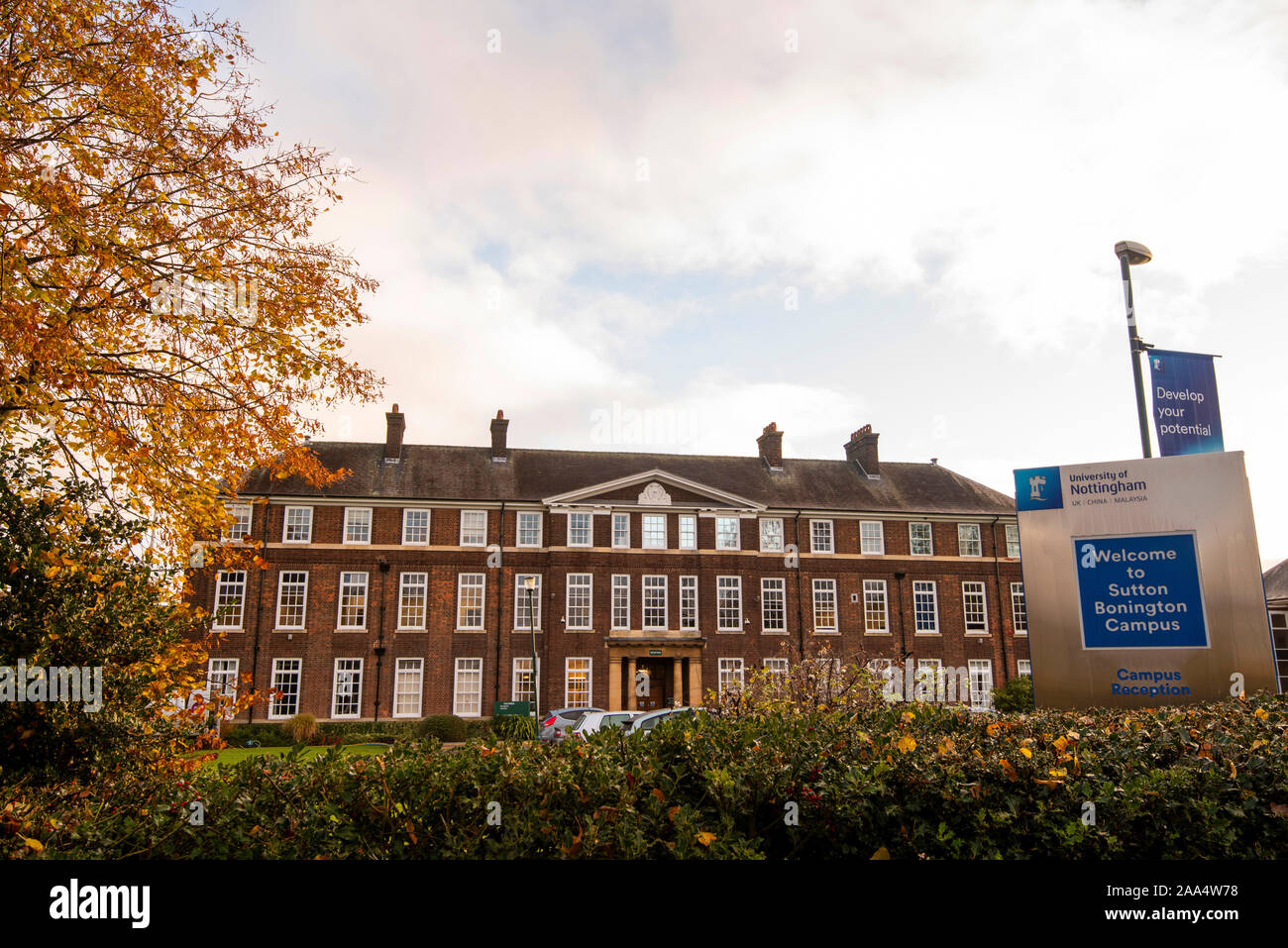 Autumn morning at the Main Building at the Sutton Bonington Campus of ...