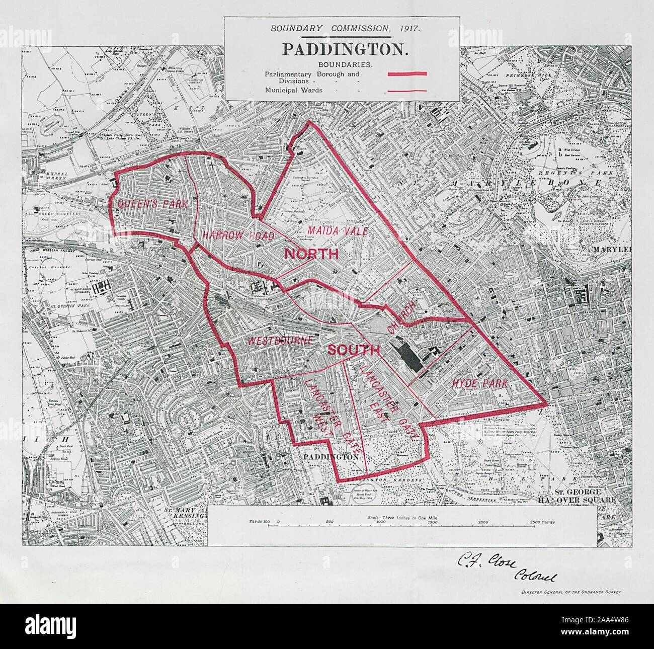 Paddington Parliamentary Borough. Bayswater. BOUNDARY COMMISSION 1917 ...