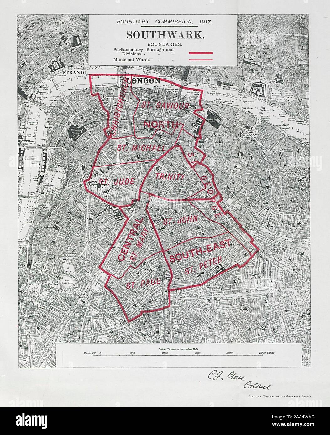 Southwark Parliamentary Borough. London. BOUNDARY COMMISSION. Close ...