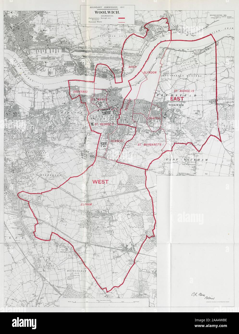 Woolwich Parliamentary Borough. Eltham London. BOUNDARY COMMISSION 1917 ...
