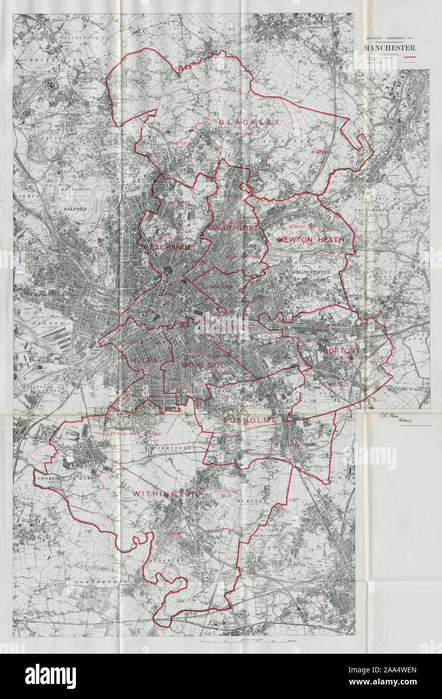 Manchester Parliamentary Borough. BOUNDARY COMMISSION. Close 1917 old ...
