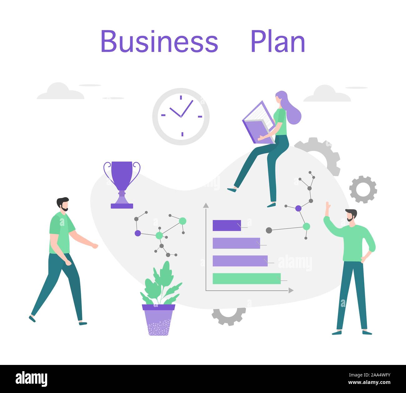 Vector illustration Profit growth planning, financial increase ...
