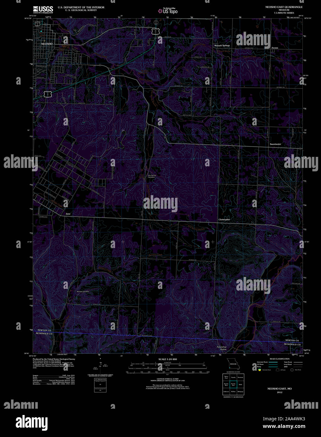 Map of neosho missouri hi-res stock photography and images - Alamy