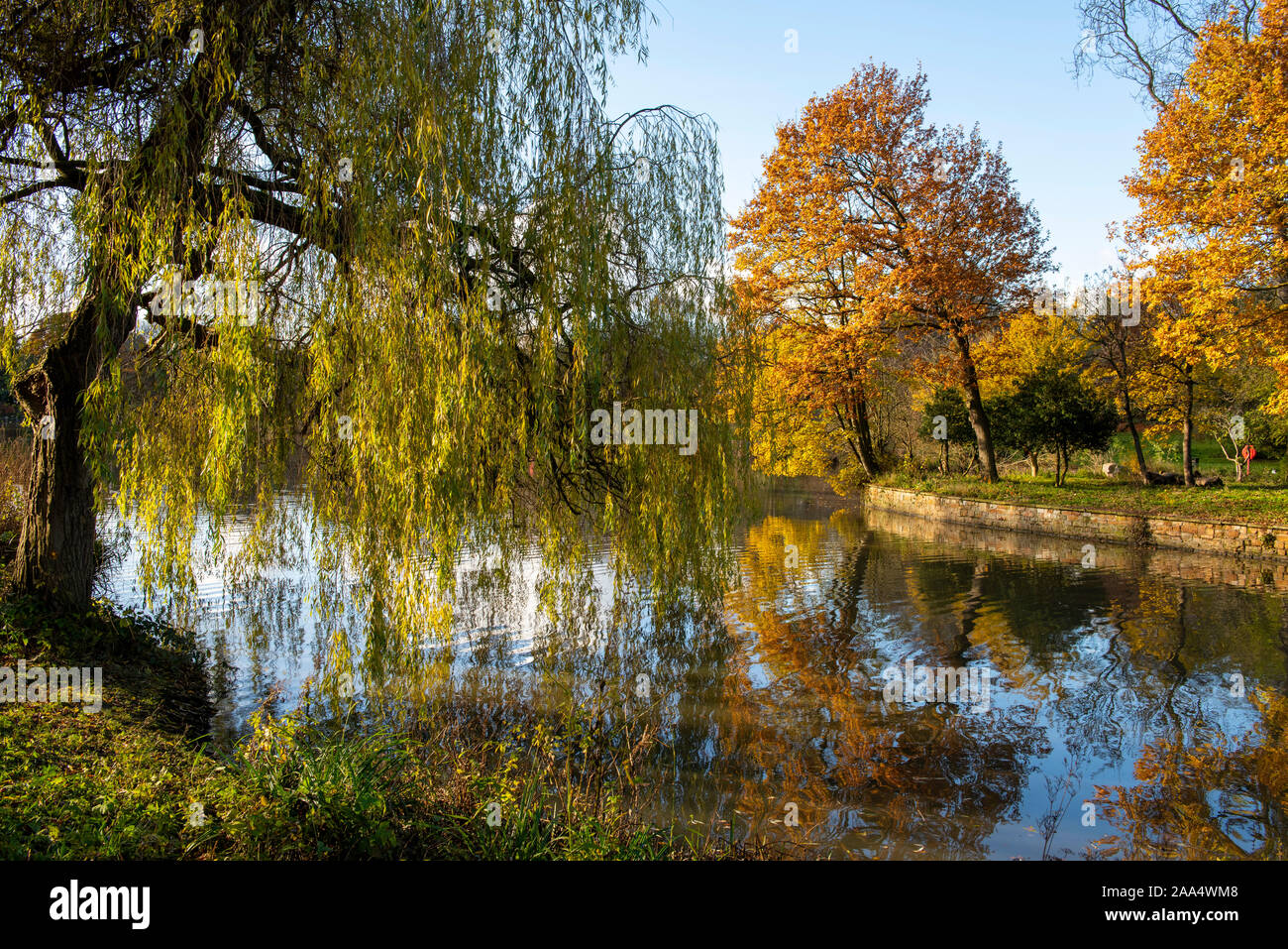 Autumn afternoon reflections at Highfields University Park, Nottingham ...