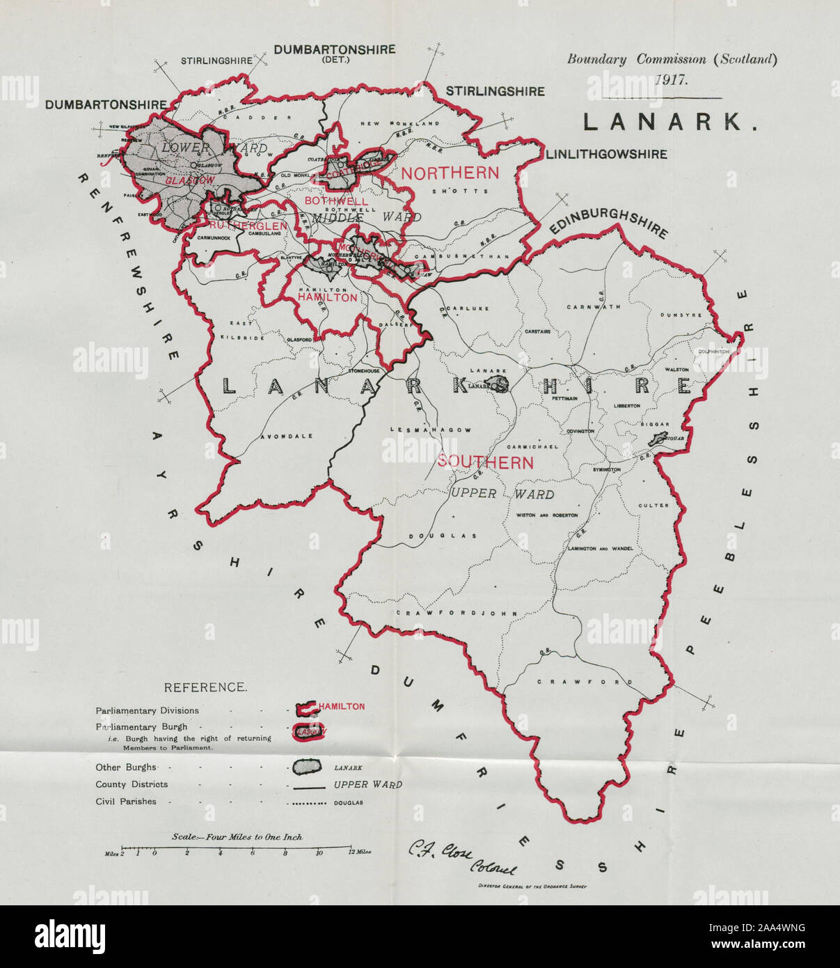 Lanark map hi-res stock photography and images - Alamy