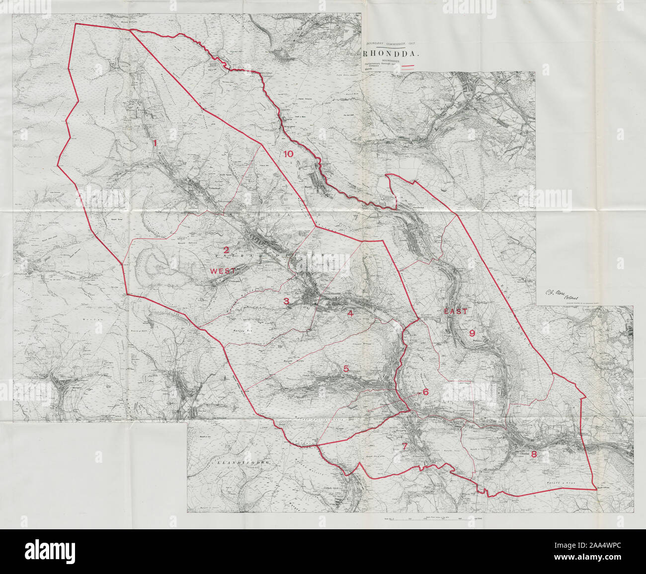 Map of rhondda hi-res stock photography and images - Alamy