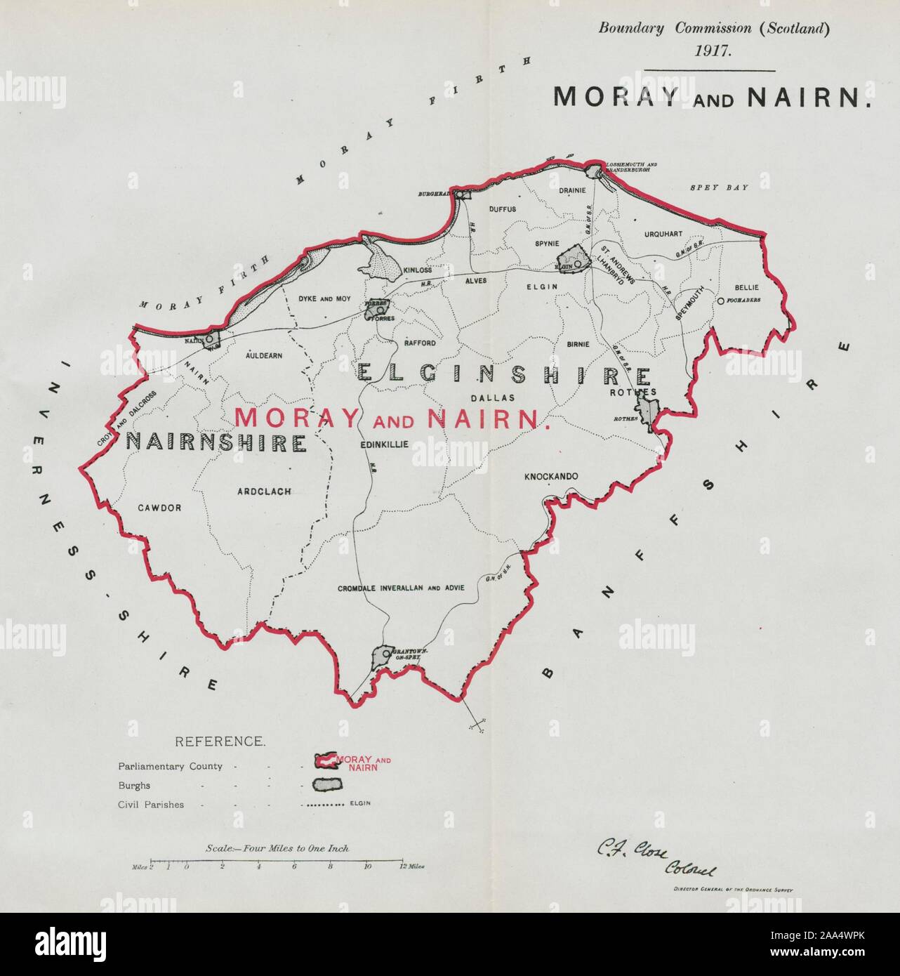 Moray & Nairn Parliamentary County. Scotland. BOUNDARY COMMISSION 1917 ...