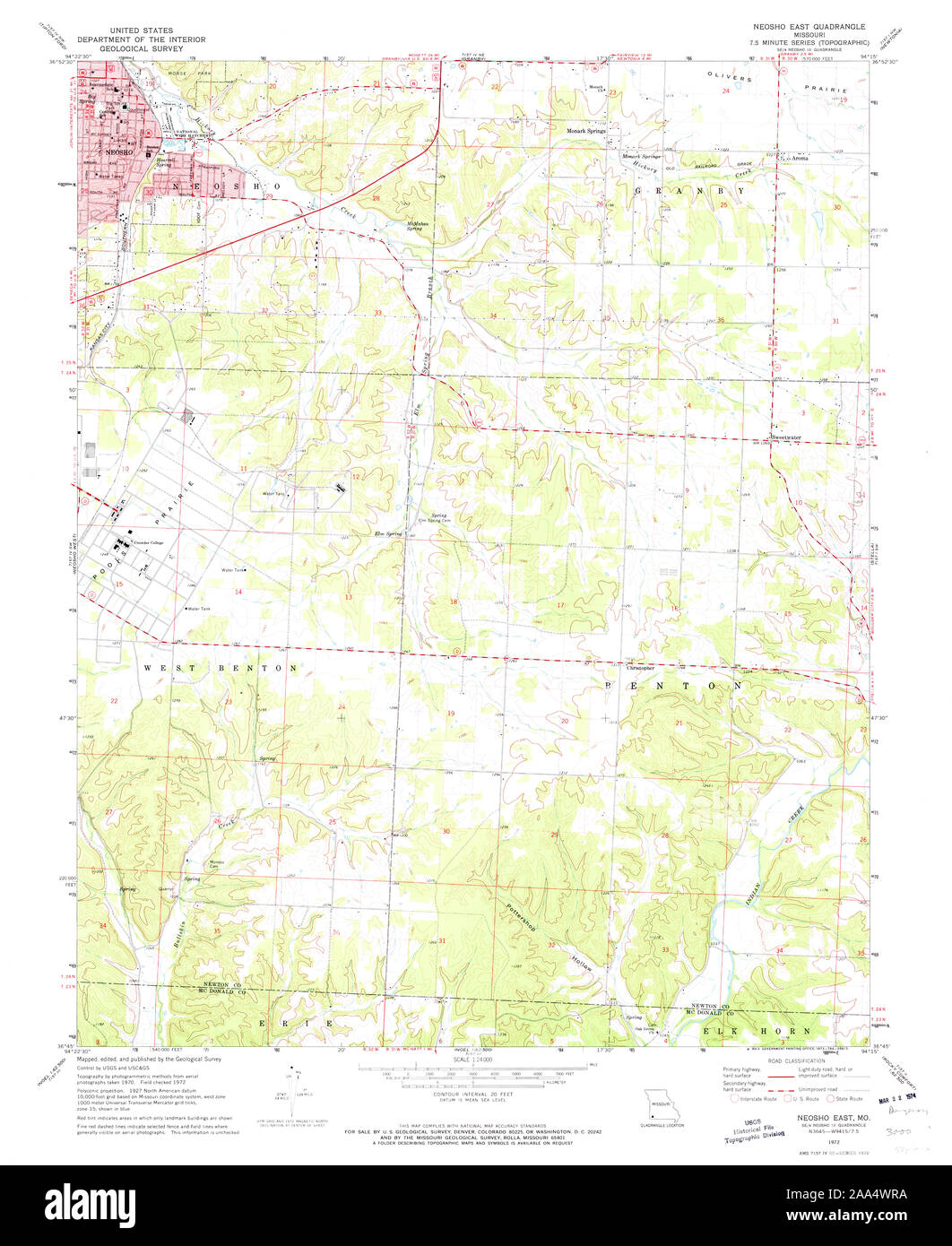 Map of neosho hi-res stock photography and images - Alamy