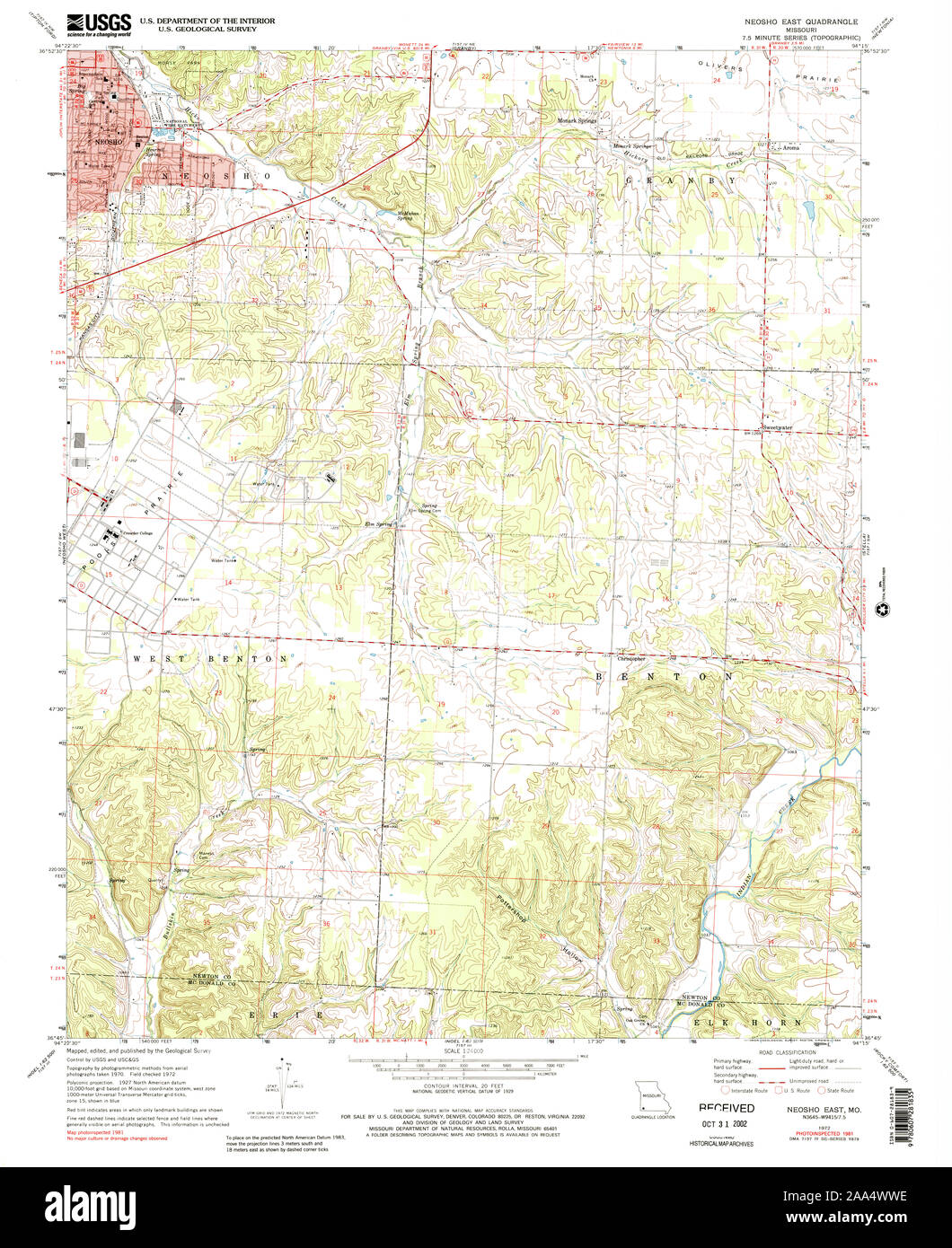 Map of neosho missouri hi-res stock photography and images - Alamy