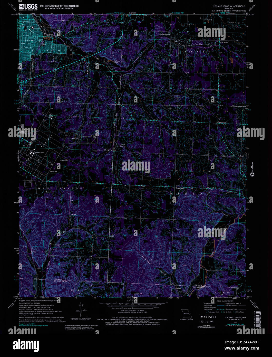 Map of neosho missouri hi-res stock photography and images - Alamy