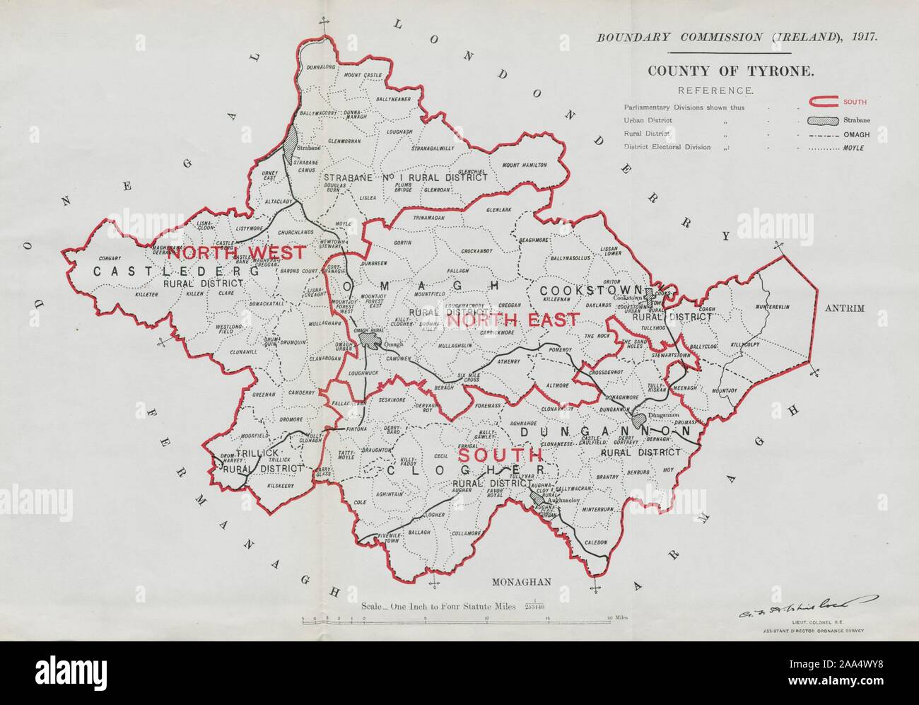 Antique county map tyrone hi-res stock photography and images - Alamy