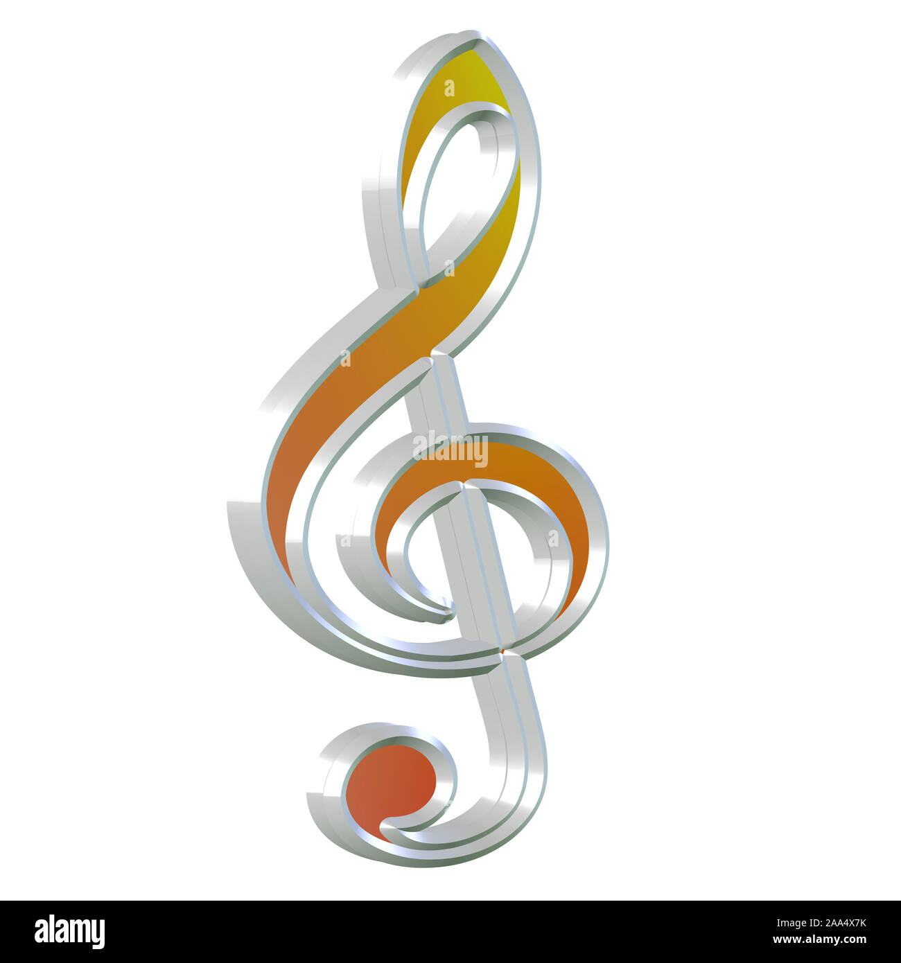 Treble clef isolated against white background Stock Photo - Alamy