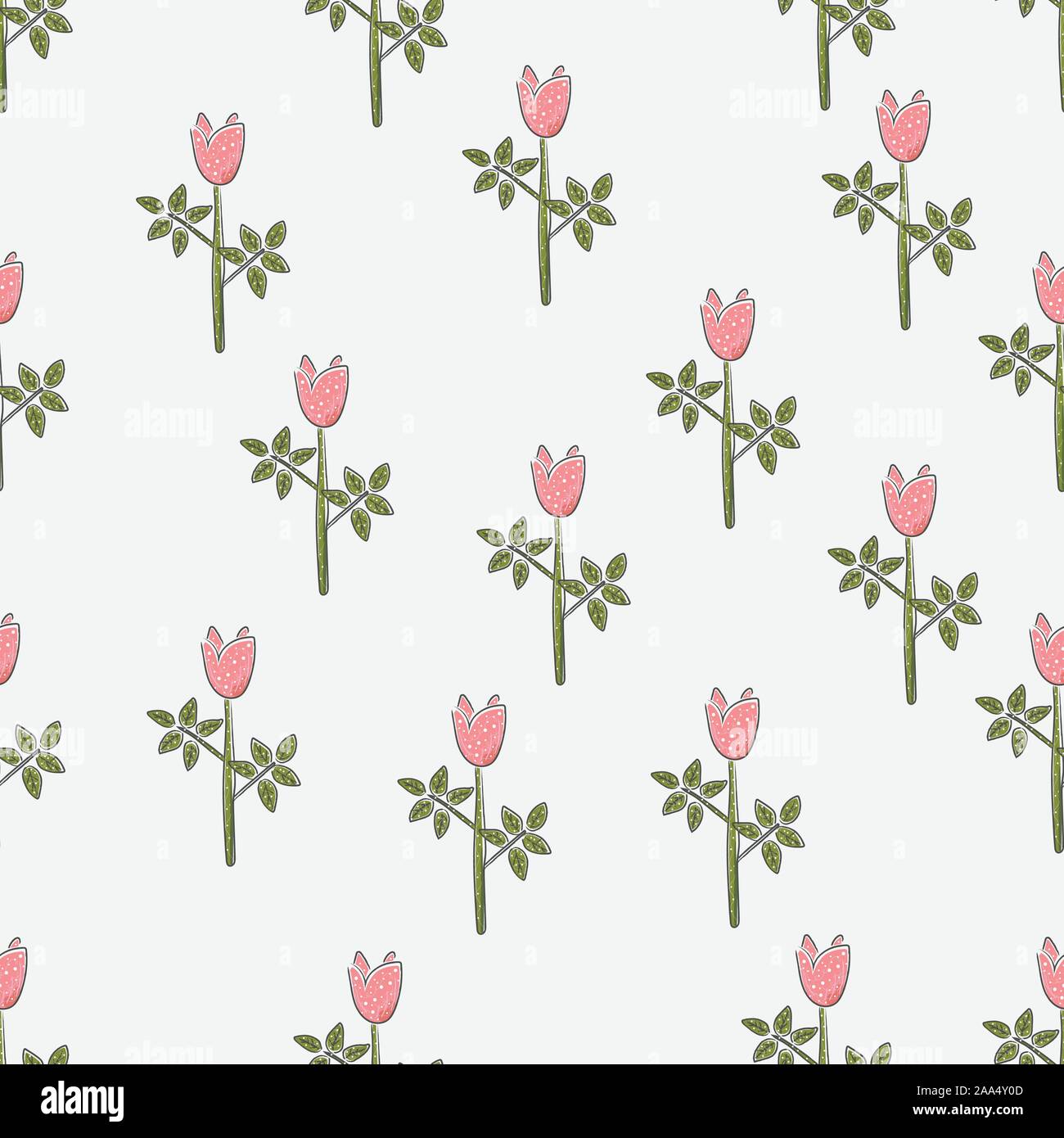Seamless Hand Drawn Floral Pattern. Lovely Delicate Design. Repeating ...