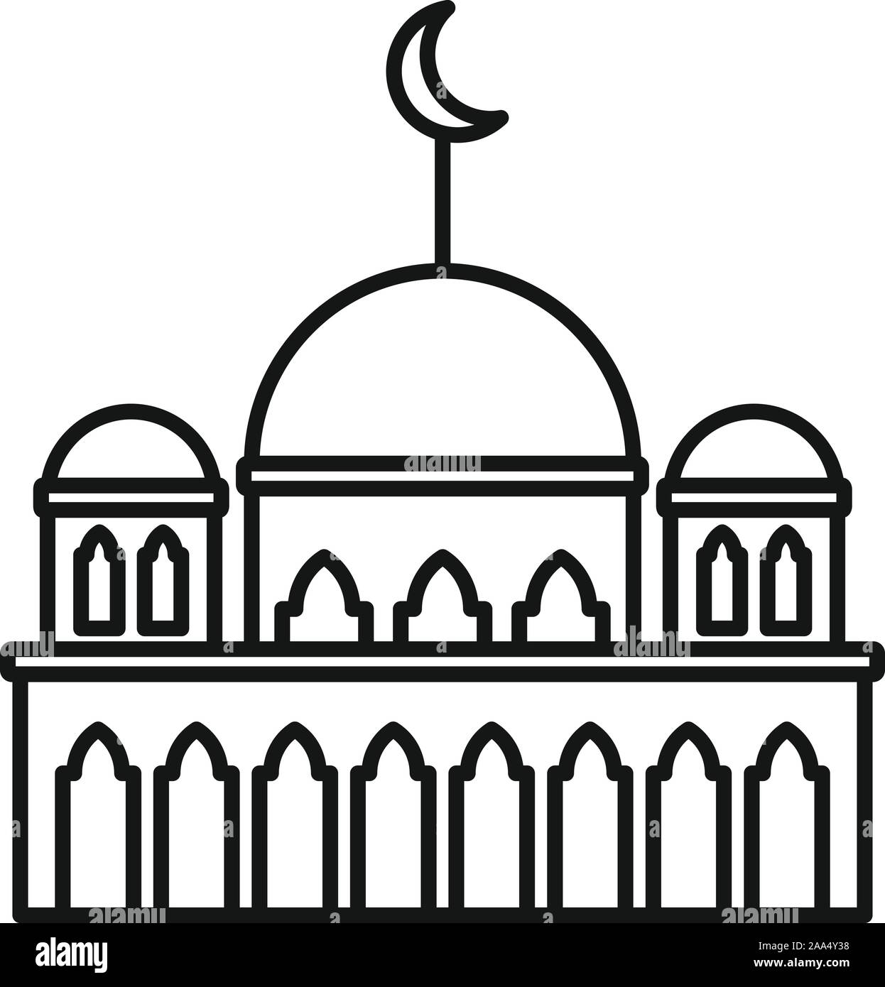 Mosque icon. Outline mosque vector icon for web design isolated on ...