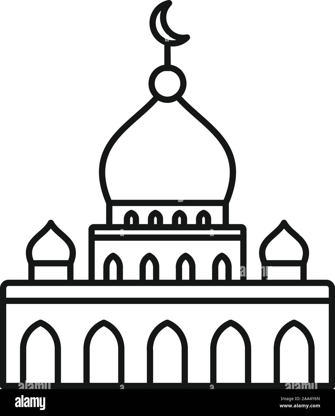 Modern mosque icon. Outline modern mosque vector icon for web design ...