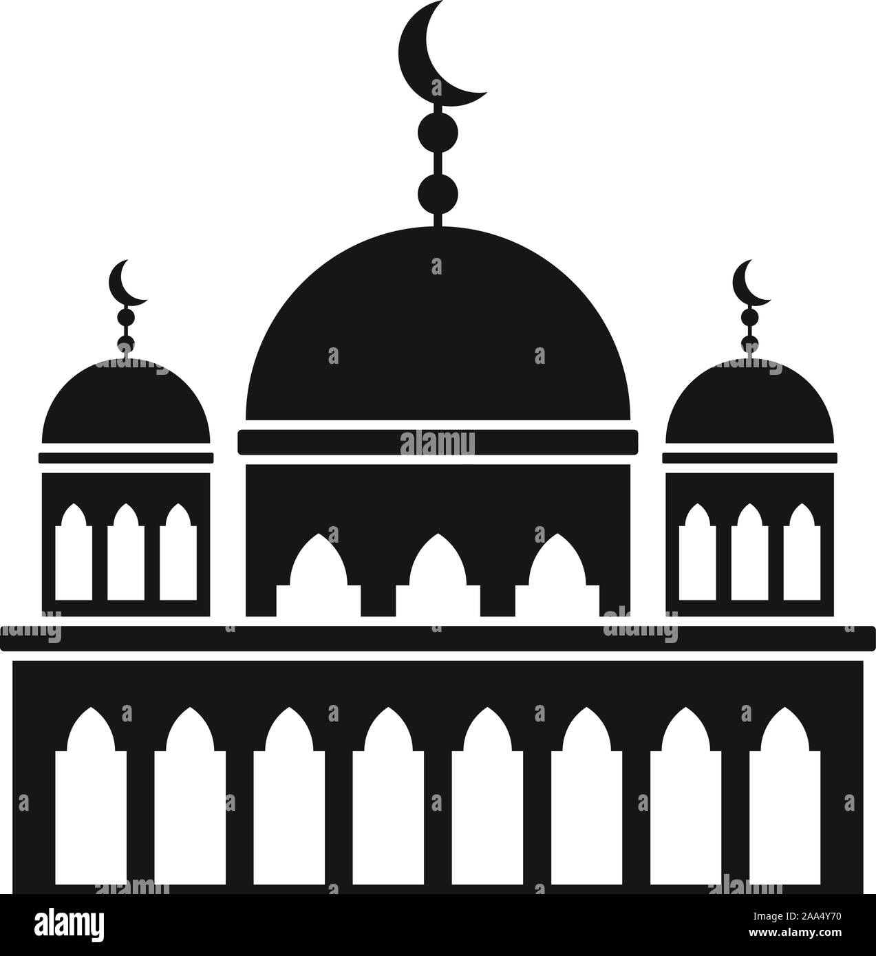 Modern mosque icon. Simple illustration of modern mosque vector icon ...