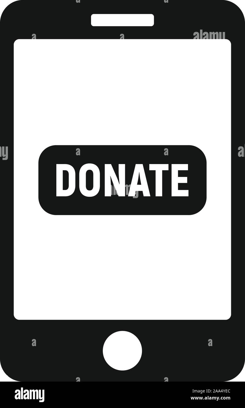 Smartphone donation icon. Simple illustration of smartphone donation ...