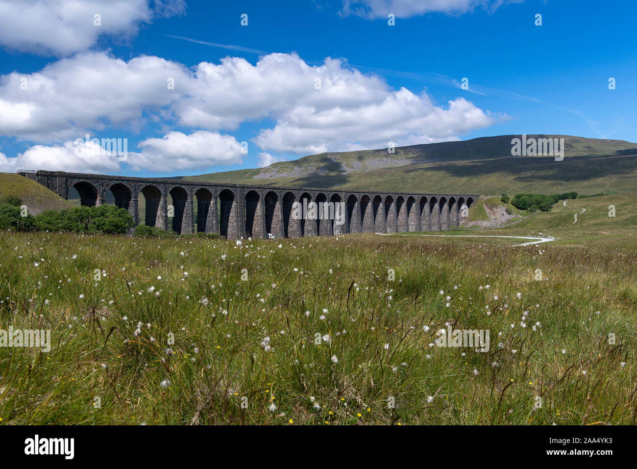 Ribblehead Viaduct on the Settle to Carlisle railway with Whernside in ...