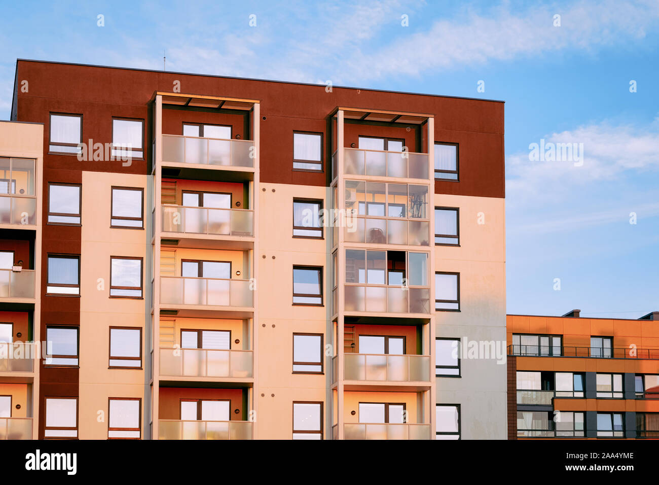 Modern Apartment homes residential buildings complex real estate Stock ...