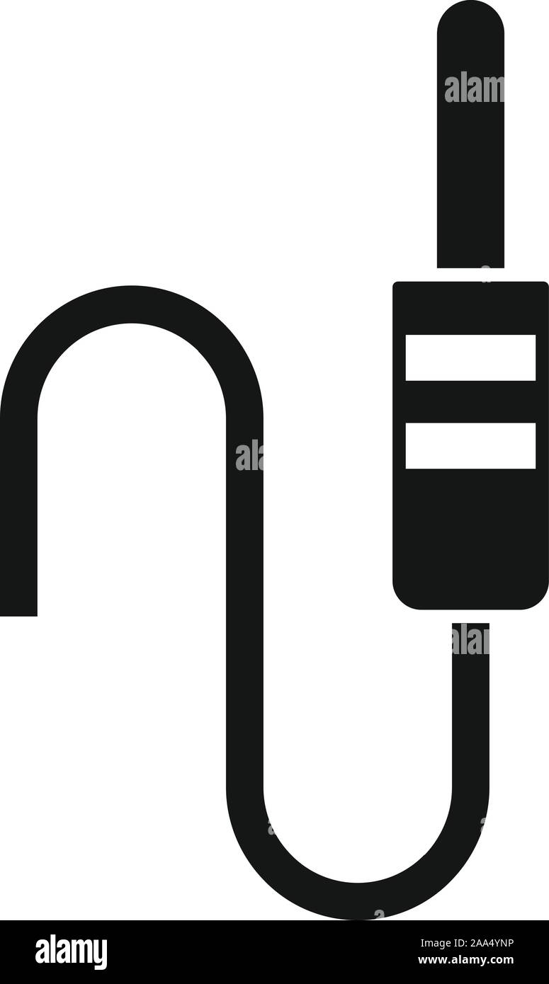 Stereo headphones plug icon. Simple illustration of stereo headphones ...