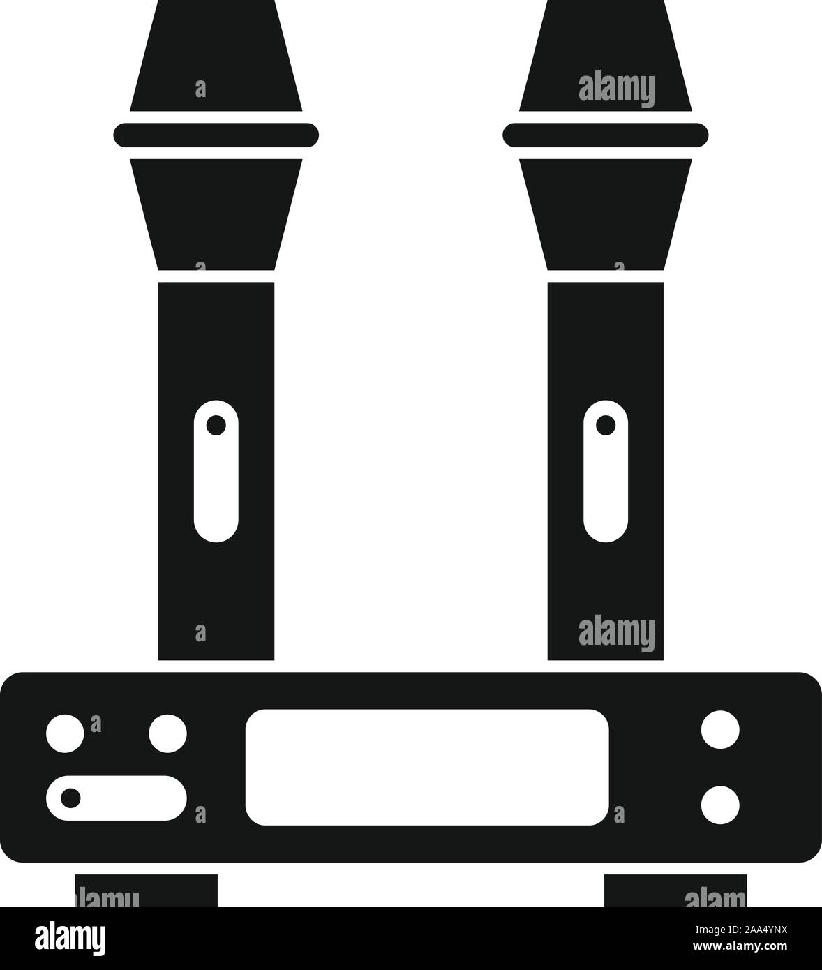 Dj console microphone icon. Simple illustration of dj console ...