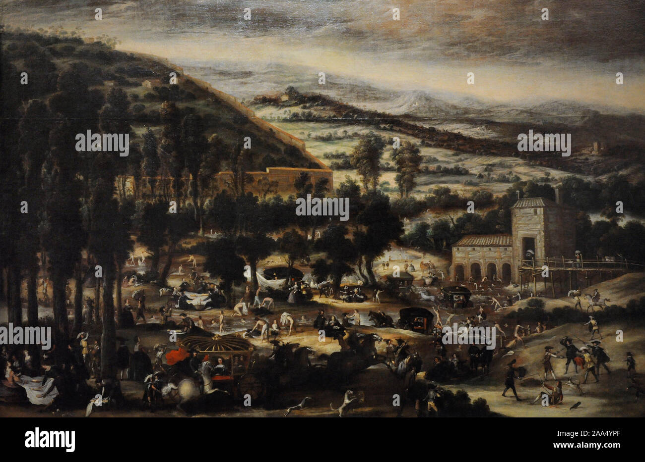 Felix Castello (1595-1651). Spanish painter. Bathing in the Manzanares ...