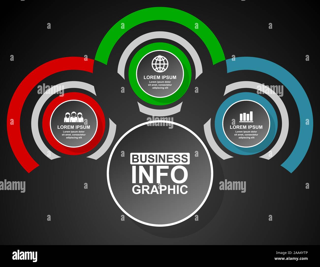 Business diagram, circular infographic template, web presentation in 3 ...