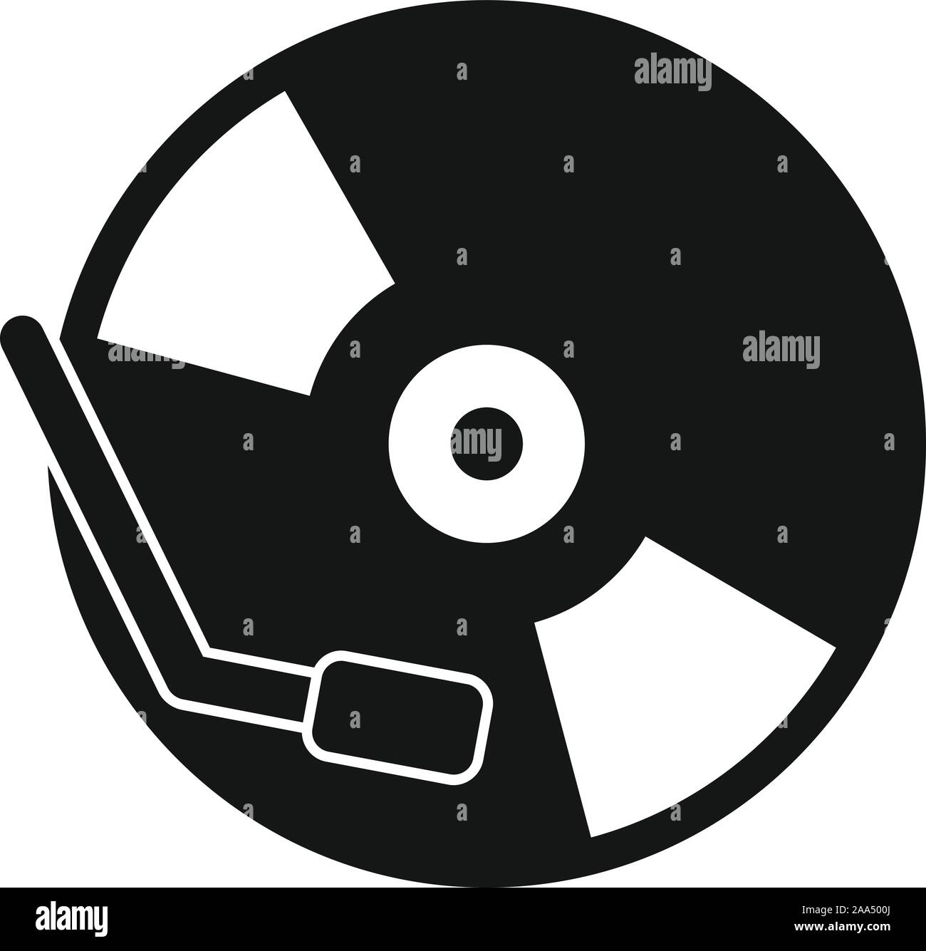 Vinyl disk playing icon. Simple illustration of vinyl disk playing ...