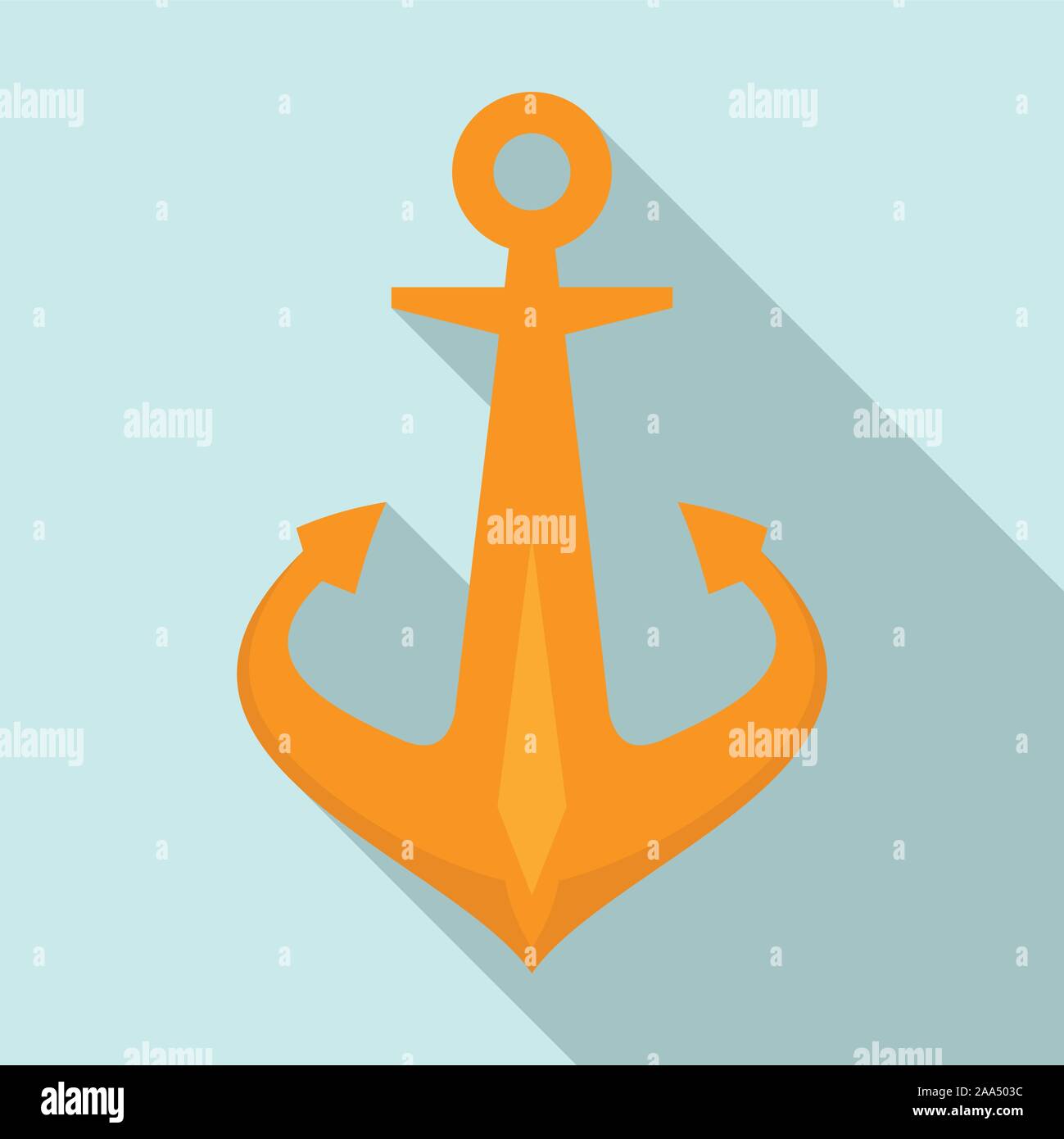 Metal anchor icon. Flat illustration of metal anchor vector icon for ...